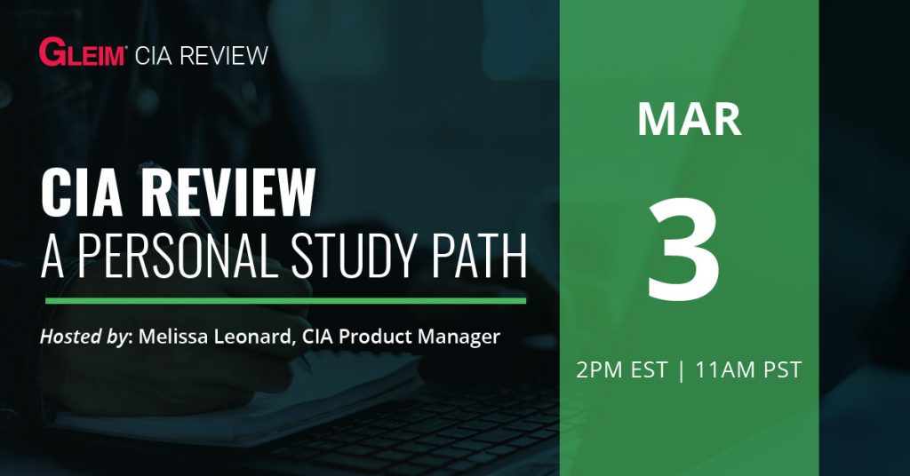 CIA Review: A Personal Study Path - Gleim Exam Prep